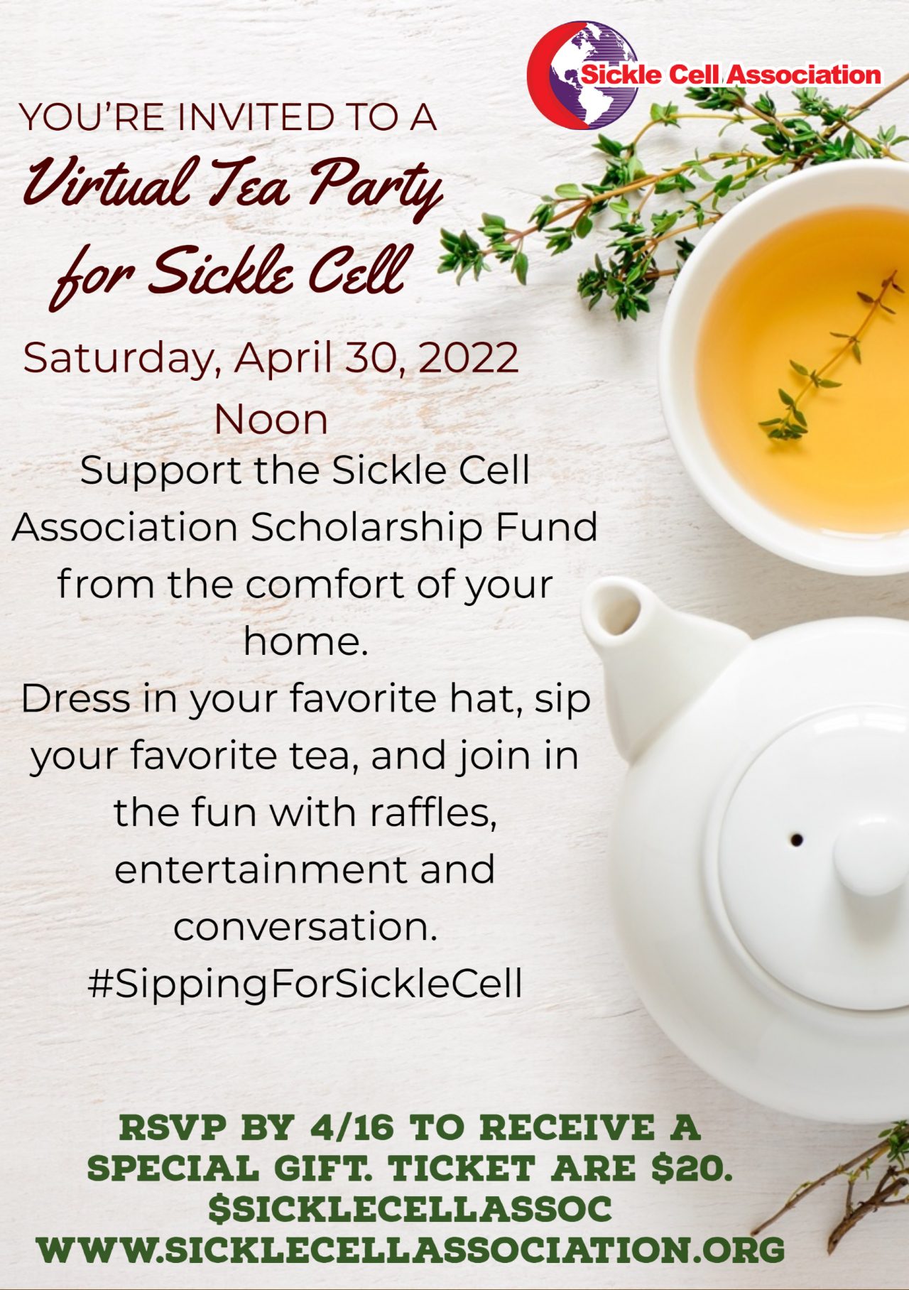 VIRTUAL TEA PARTY - Sickle Cell Association